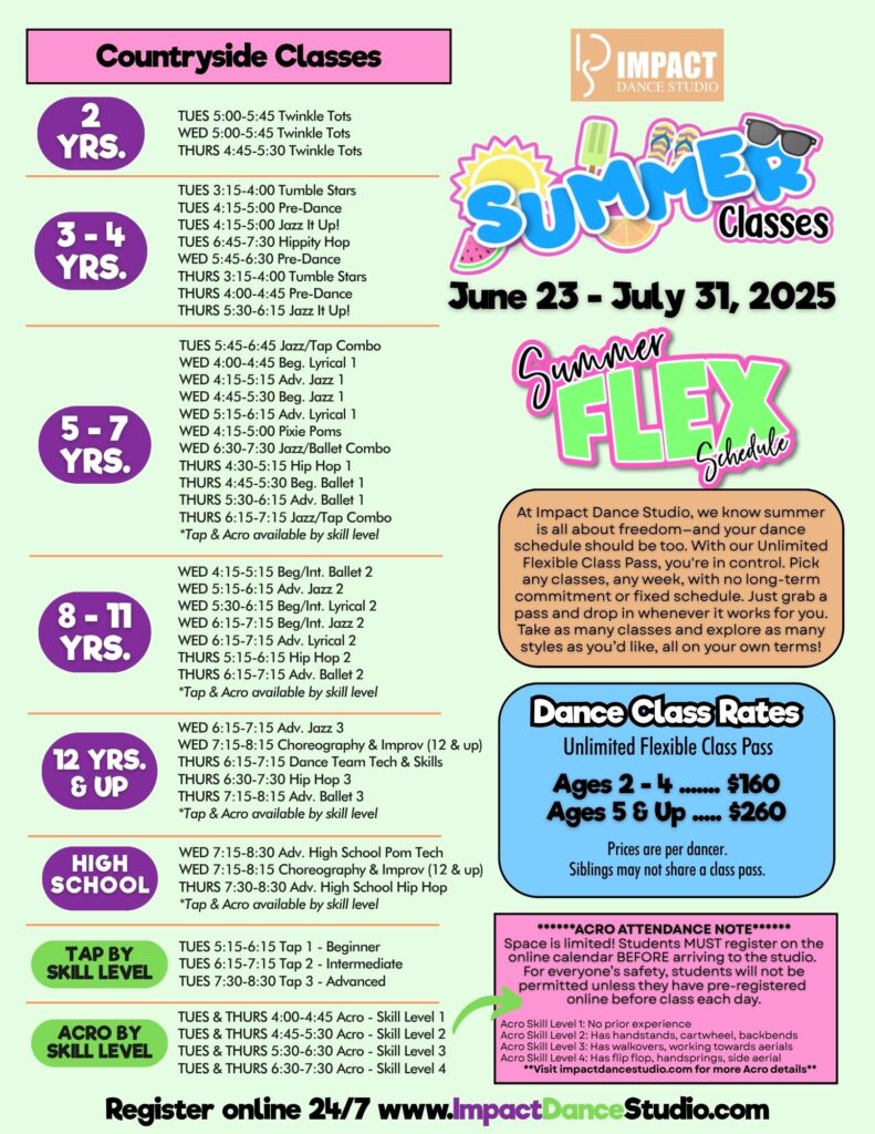 Summer Classes – Impact Dance Studio