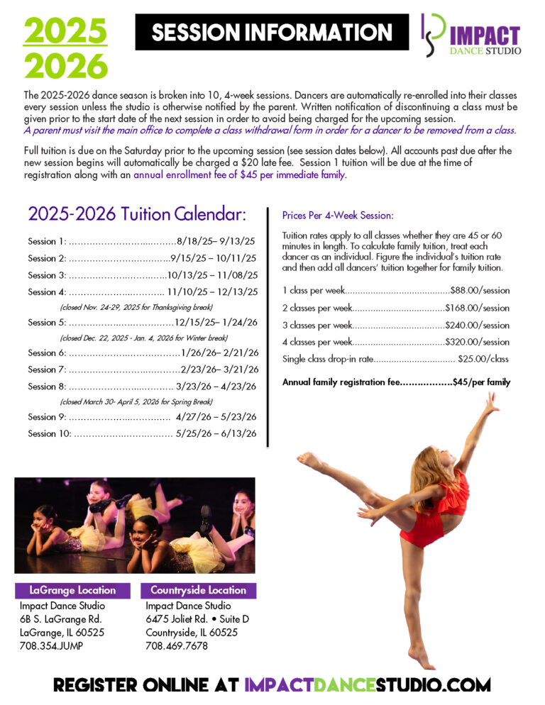 Schedule – Impact Dance Studio