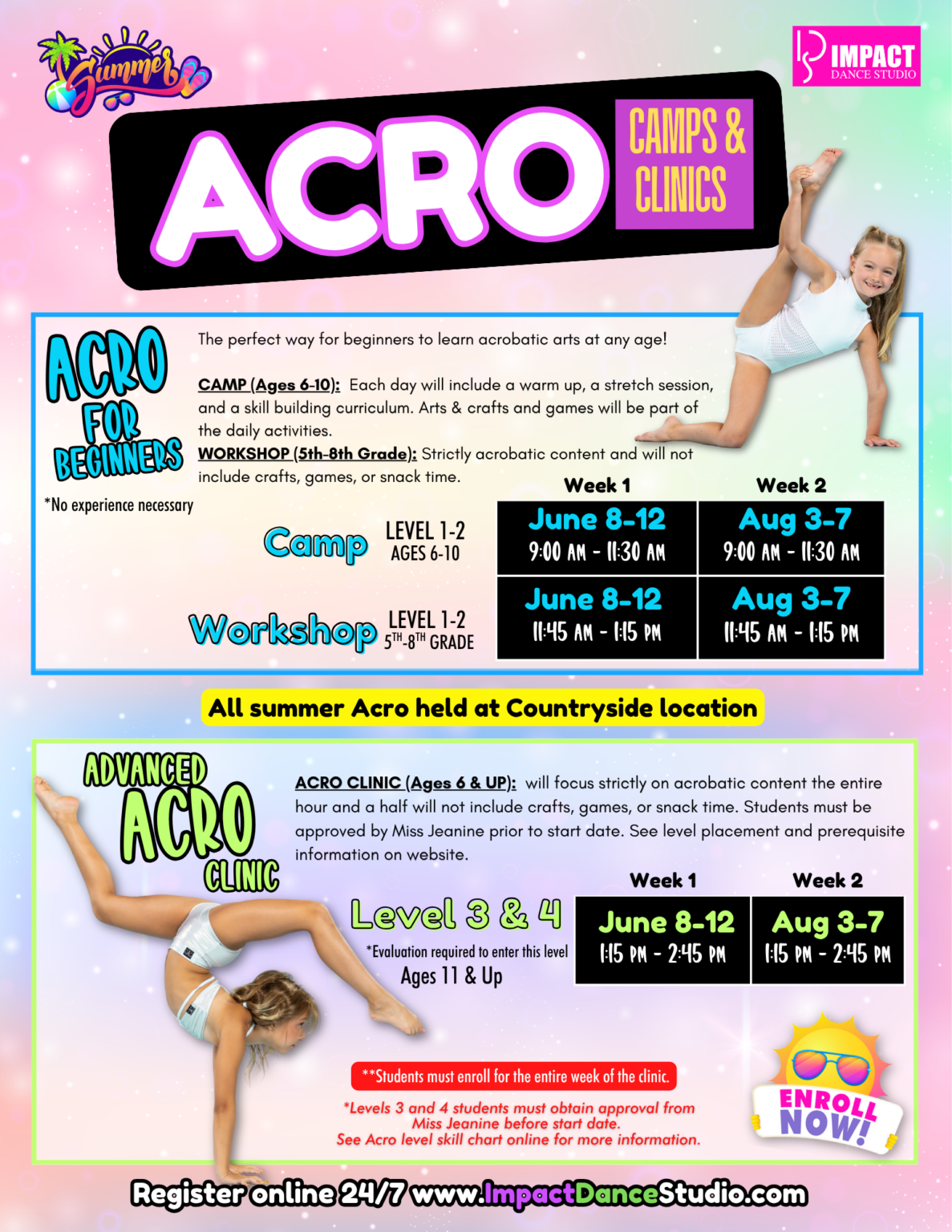 Summer Acro Classes & Camps – Impact Dance Studio